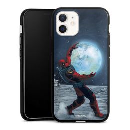 DeinDesign iPhone 12 mini Handy Silikon H&uuml;lle Case schwarz Handyh&uuml;lle Moon Marvel Deadpool