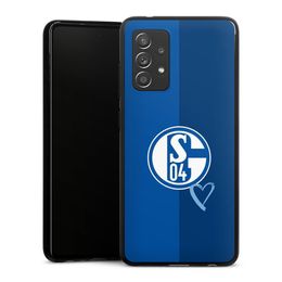 DeinDesign Galaxy A52s 5G Handy Silikon H&uuml;lle Case schwarz Handyh&uuml;lle Heart Schalke 04 Fc Schalke 04