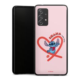 DeinDesign Galaxy A52s 5G Handy Silikon H&uuml;lle Case schwarz Handyh&uuml;lle Heart Lilo & Stitch Disney