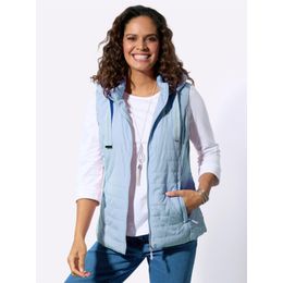 WITT Damen Steppweste mit Glitzer-Details, hellblau, Gr&ouml;&szlig;e 42