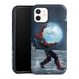 DeinDesign iPhone 12 mini Handy Panzer Handyh&uuml;lle robuste Outdoor H&uuml;lle Schutzh&uuml;lle gl&auml;nzend Moon Marvel Deadpool Tough Case