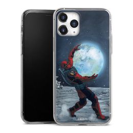 DeinDesign iPhone 11 Pro Handy Slim Case Silikon Handyh&uuml;lle transparent H&uuml;lle extra d&uuml;nn Deadpool Moon Marvel Silikon Slim Case