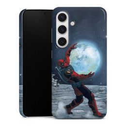 DeinDesign Galaxy S24 Handy Premium Case Smartphone Handyh&uuml;lle Schutzh&uuml;lle gl&auml;nzend Moon Marvel Deadpool Premium Case