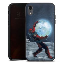 DeinDesign iPhone Xr Handy Silikon H&uuml;lle Case schwarz Handyh&uuml;lle Moon Marvel Deadpool