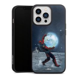 DeinDesign iPhone 13 Pro Handy Premium Silikon H&uuml;lle Handyh&uuml;lle schwarz Case Moon Marvel Deadpool Silikon Premium Case