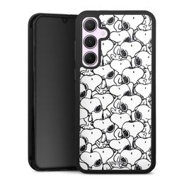 DeinDesign Galaxy A55 5G Handy Gallery Case Handyh&uuml;lle 9H Geh&auml;rtetes Glas R&uuml;ckseite H&uuml;lle Peanuts Snoopy Muster Gallery Case