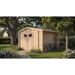 Gartenhaus Weka "Killarney", naturbelassen, ohne Fu&szlig;boden, ohne Dacheindeckung, Massivholz, Gartenh&auml;user, Gartenhaus, Doppelt&uuml;r, 1/4 verglast