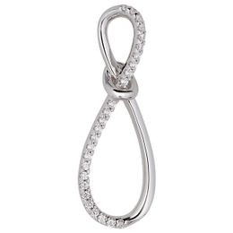 Kettenanh&auml;nger Jobo "Anh&auml;nger Schleife 27 mm", silber 925, wei&szlig;, Schmuckanh&auml;nger, Damen, Silber 925 (Sterlingsilber), Kettenanh&auml;nger, 925 Silber oder 925 Silber vergoldet