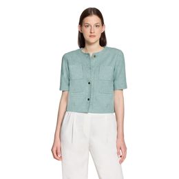 Sweatjacke Betty Barclay "Damen langarm", Damen, Gr. 42, aquifer, Jersey, Obermaterial: 40% Polyester, 33% Baumwolle, 15% Viskose, 10% Polyester, 2% Elasthan, gerade h&uuml;ftlang, Rundhals, Sweatjacken Sweatjacke