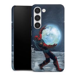 DeinDesign Galaxy S23 Handy Premium Case Smartphone Handyh&uuml;lle Schutzh&uuml;lle matt Moon Marvel Deadpool Premium Case