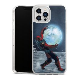 DeinDesign iPhone 13 Pro Max Handy Silikon H&uuml;lle Case transparent Handyh&uuml;lle Moon Marvel Deadpool Silikon Case