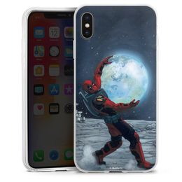 DeinDesign iPhone Xs Max Handy Silikon H&uuml;lle Case transparent Handyh&uuml;lle Moon Marvel Deadpool Silikon Case