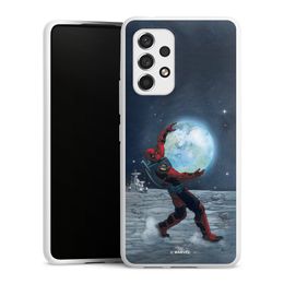 DeinDesign Galaxy A53 5G Handy Silikon H&uuml;lle Case wei&szlig; Handyh&uuml;lle Marvel Moon Deadpool Silikon Case