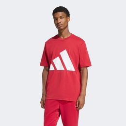 T-Shirt adidas Sportswear "M BL SJ T", Herren, Gr. L, active maroon, wei&szlig;, Obermaterial: 100% Baumwolle, normal, Rundhals, Shirts T-Shirt, klassische Silhouette, mit Rundhalsausschnitt