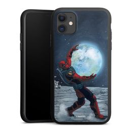 DeinDesign iPhone 11 Handy Premium Silikon H&uuml;lle Handyh&uuml;lle schwarz Case Deadpool Moon Marvel Silikon Premium Case