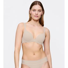 B&uuml;gel-BH Triumph "Body Make-Up Illusion", Damen, Gr. 75, Cup C, beige, Microtouch, Obermaterial: 49% Polyamid, 35% Polyester, 16% Elasthan, Basic, BHs B&uuml;gel-BH, mit tiefem Dekollet&eacute;, gepolsterte Cups, Komfort-B&uuml;gel, Microfaser