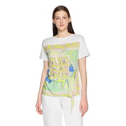 Kurzarmshirt Betty Barclay "Damen mit Schleifenknoten", Damen, Gr. 36, patch cream, gr&uuml;n, Jersey, Obermaterial: 95% Baumwolle, 05% Elasthan, figurumspielend normal, U-Boot-Ausschnitt, Shirts
