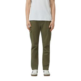 Cargohose s.Oliver, Damen, Gr. L, N-Gr, dunkelgr&uuml;n, Web, Obermaterial: 97% Baumwolle, 3% Elasthan, unifarben, bootcut fit lang, Hosen Cargohose, mit Stretch