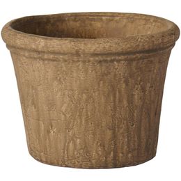 IB Laursen Blumentopf Athen mit gerillter Kante Zement H&ouml;he 12, &Oslash; 15.8 cm, sandhell skandinavische Deko Online Shop