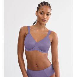 Minimizer-BH Triumph "Essential Minimizer", Damen, Gr. 85, Cup D, lila, Microtouch, Obermaterial: 70% Polyamid, 30% Elasthan, BHs Minimizer-BH, schimmerndes Jacquard-Muster, mit B&uuml;gel, Topseller