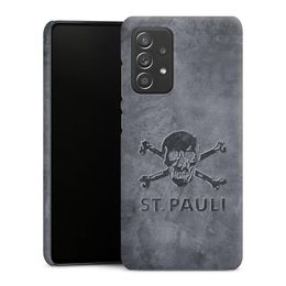 DeinDesign Galaxy A52s 5G Handy Premium Case Smartphone Handyh&uuml;lle Schutzh&uuml;lle matt Logo Concrete Fc St. Pauli Premium Case