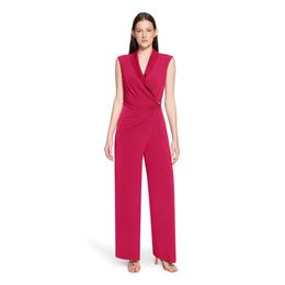 Overall Vera Mont "Damen ohne Arm", Damen, Gr. 36, Normalgr&ouml;&szlig;en, schwarz raspberry, Jersey, Obermaterial: 95% Polyester, 5% Elasthan; Futter: 100% Polyester, figurumspielend, V-Ausschnitt, Overalls Overall, Raffung