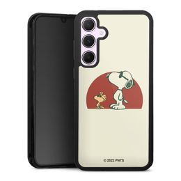 DeinDesign Galaxy A55 5G Handy Gallery Case Handyh&uuml;lle 9H Geh&auml;rtetes Glas R&uuml;ckseite H&uuml;lle Snoopy Official Licensed Product Kindheit Gallery Case