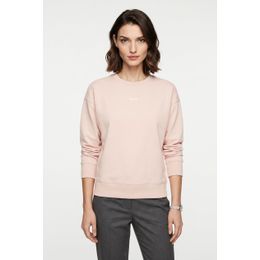 Sweatshirt BOSS Orange "Eteia Premium Damenmode", Damen, Gr. M, light, pastel pink 684, Strick, Obermaterial: 100% Baumwolle, unifarben, oversize, Rundhals, B&uuml;ndchen, Sweatshirts Sweatshirt, oversized, Rundhals, mit BOSS Logo