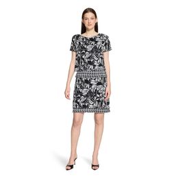 Sommerkleid Betty Barclay "Damen mit U-Boot-Ausschnitt", Damen, Gr. 40, Normalgr&ouml;&szlig;en, dunkelblau, wei&szlig;, Obermaterial: 100% Polyamid. Besatz: 100% Polyamid. Futter: 100% Polyester, gerade kurz, U-Boot-Ausschnitt, Kleider Sommerkleid