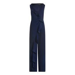 Overall Vera Mont "Damen mit Volant", Damen, Gr. 36, Normalgr&ouml;&szlig;en, night sky, Cr&ecirc;pe, Obermaterial: 95% Polyester, 5% Elasthan; Futter: 100% Polyester, figurbetont, V-Ausschnitt, Overalls Overall