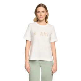 Kurzarmshirt Cartoon "Damen mit Rundhalsausschnitt", Damen, Gr. 34, patch cream, nature, Obermaterial: 100% Baumwolle, loose fit normal, Rundhals, Shirts, Druck