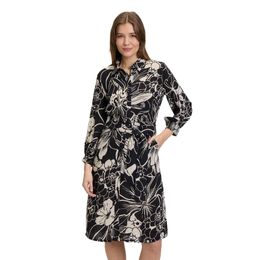Hemdblusenkleid Betty Barclay "Damen mit Bindeg&uuml;rtel", Damen, Gr. 36, Normalgr&ouml;&szlig;en, schwarz (schwarz, beige), Obermaterial: 100% Viskose, ausgestellt kurz, Kleider, Form