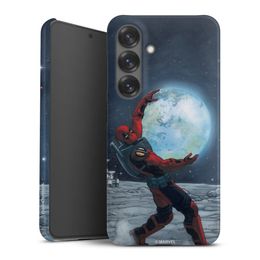 DeinDesign Galaxy S25 Handy Premium Case Smartphone Handyh&uuml;lle Schutzh&uuml;lle matt Moon Marvel Deadpool Premium Case