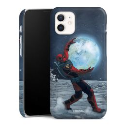 DeinDesign iPhone 12 mini Handy Premium Case Smartphone Handyh&uuml;lle Schutzh&uuml;lle gl&auml;nzend Moon Marvel Deadpool Premium Case