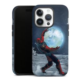 DeinDesign iPhone 14 Pro Handy Panzer Handyh&uuml;lle robuste Outdoor H&uuml;lle Schutzh&uuml;lle matt Moon Marvel Deadpool Tough Case