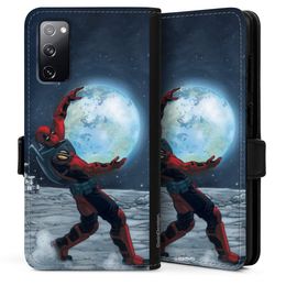 DeinDesign Galaxy S20 Handy Klapph&uuml;lle Handyh&uuml;lle aus Kunst Leder schwarz Flip Case Marvel Moon Deadpool Sideflip mit Lasche