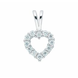 Adelia&acute;s Kettenanh&auml;nger ADELIA&acute;S "Herzanh&auml;nger 925 Silber mit Zirkonia &ndash; Silberanh&auml;nger Herz", silber, Schmuckanh&auml;nger, Damen, mit Zirkonia, Silber 925 (Sterlingsilber), Kettenanh&auml;nger, Silberanh&auml;nger Herz