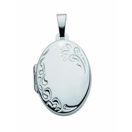Adelia&acute;s Medallionanh&auml;nger ADELIA&acute;S "Medaillon 375 Wei&szlig;gold ( 9K ) &ndash; Goldanh&auml;nger", silber, Schmuckanh&auml;nger, Damen, Gold, Goldanh&auml;nger