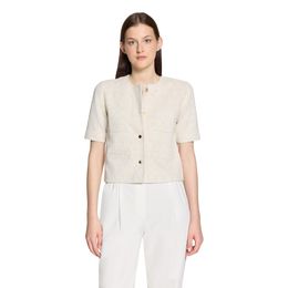 Sweatjacke Betty Barclay "Damen langarm", Damen, Gr. 36, cream beige, Jersey, Obermaterial: 40% Polyester, 33% Baumwolle, 15% Viskose, 10% Polyester, 2% Elasthan, gerade h&uuml;ftlang, Rundhals, Sweatjacken Sweatjacke