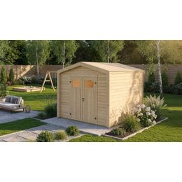 Gartenhaus Weka "Killarney", naturbelassen, ohne Fu&szlig;boden, ohne Dacheindeckung, Massivholz, Gartenh&auml;user, Gartenhaus, Doppelt&uuml;r, 1/4 verglast