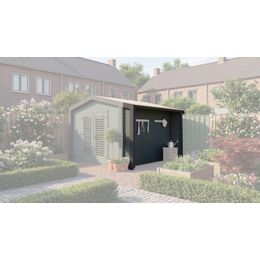 Gartenhaus-Anbaudach Weka "optionale Erweiterung f&uuml;r Gartenhaus Killarney", gr&uuml;ngrau, anthrazit, B:314cm H:211cm T:56cm, Massivholz, Gartenhaus-Anbaud&auml;cher