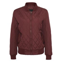 Allwetterjacke Urban Classics "Urban Classics Damen Ladies Diamond Quilt Nylon Jacket", Damen, Gr. XS, burgundy, 100% Polyester, unifarben, normal, amerikanischer Ausschnitt, Jacken