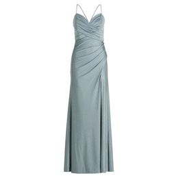 Abendkleid Vera Mont "Damen im Glitzer-Look", Damen, Gr. 38, Normalgr&ouml;&szlig;en, blau (blau, silber), Obermaterial: 81% Polyamid, 19% Elasthan. Besatz: 100% Polyamid. Futter: 100% Polyester, figurbetont lang, Kleider Abendkleid, Wickel-Design