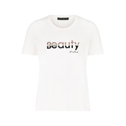 Kurzarmshirt Betty Barclay "Damen mit Aufdruck", Damen, Gr. 36, beige (patch cream, schwarz), Jersey, Obermaterial: 95% Baumwolle, 5% Elasthan, tailliert normal, Rundhals, Shirts, Foliendruck