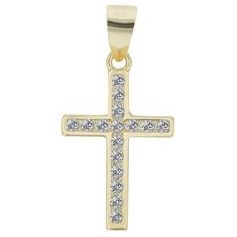 Adelia&acute;s Kettenanh&auml;nger ADELIA&acute;S "Damen Anh&auml;nger &ndash; Kreuz Kreuzanh&auml;nger aus 925 Silber mit Zirkonia", gold, Schmuckanh&auml;nger, Damen, Silber 925 (Sterlingsilber), Kettenanh&auml;nger, Ein kleines Geschenk mit gro&szlig;er Wirkung