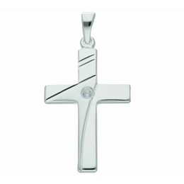 Adelia&acute;s Kettenanh&auml;nger ADELIA&acute;S "Kreuzanh&auml;nger 925 Silber mit Zirkonia &ndash; Silberanh&auml;nger Kreuz", silber, Schmuckanh&auml;nger, Damen, mit Zirkonia, Silber 925 (Sterlingsilber), Kettenanh&auml;nger, Silberanh&auml;nger Kreuz