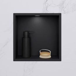 Viverso x wall Edelstahl-Wandnische B: 300 H: 300 mm, mit Slim-Rahmen und LED-Beleuchtung, VU9900MB,