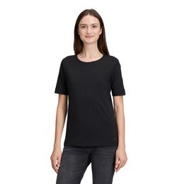 BETTY & CO Kurzarmshirt BETTY & CO "Damen mit Rundhalsausschnitt", Damen, Gr. L, schwarz, Obermaterial: 95% Baumwolle, 5% Elasthan, Basic, gerade normal, Rundhals, Shirts, Form