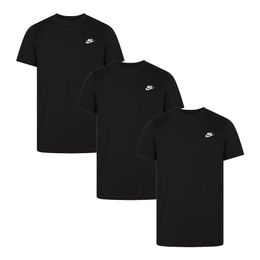 3er-Pack Nike Sportswear Club T-Shirts f&uuml;r Herren in Schwarz