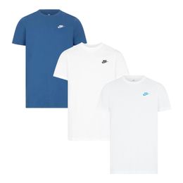 3er-Pack Nike Sportswear Club T-Shirts f&uuml;r Herren in Blau/Wei&szlig;/Wei&szlig;